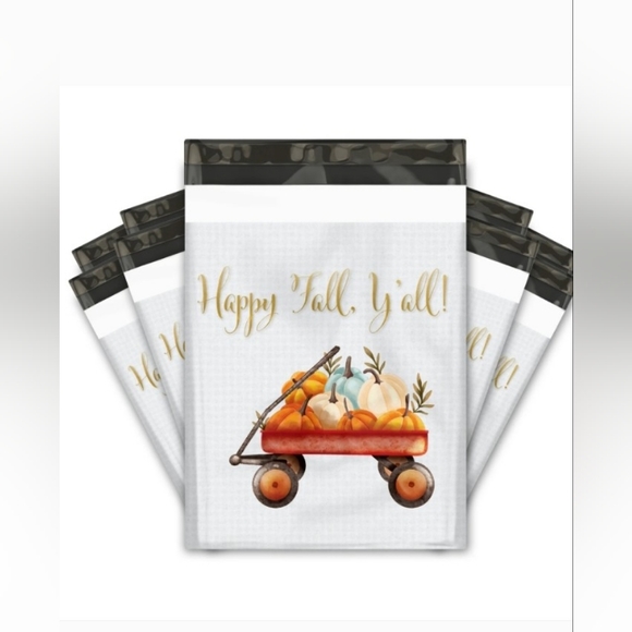 Office | 1 Happy Fall Yall Poly Mailers 10 Fall Stickers 60 T Y Cards ...